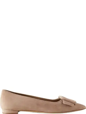 MANOLO BLAHNIK Manolo Blahnik Maysale Suede Flats