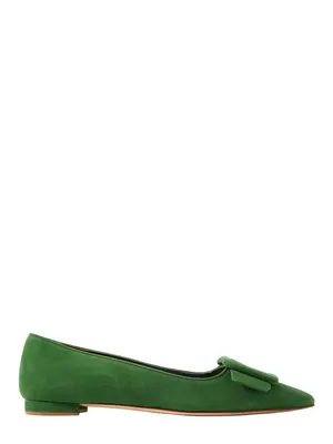 MANOLO BLAHNIK Manolo Blahnik Maysale Suede Flats