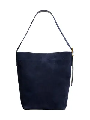 Madewell Essentials Suede Bucket Bag - Deep Indigo