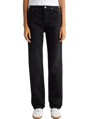 TOTEME Classic High-waist Straight Leg Jeans - Faded Black