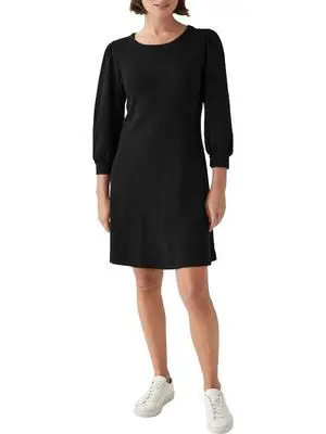 Michael Stars Sinclair Puff Shoulder Cotton Minidress Black