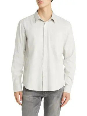 FRAME Brushed Cotton Blend Button-up Shirt - Oatmeal