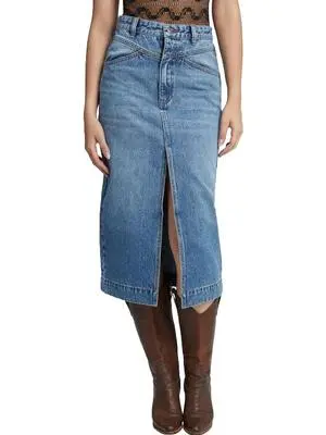 Bardot Jonah Slit Front Denim Skirt - Vintage