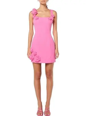 ELLIATT Trompe Rosette Minidress - Pink