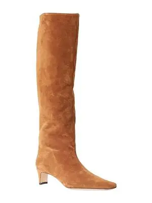 Staud Wally Leather Tall Boots Tan