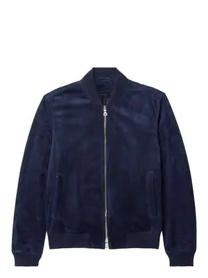 Mr P. Suede Bomber Jacket - Blue