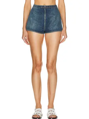 Alaïa High-waist Denim Shorts - Bleu Vintage