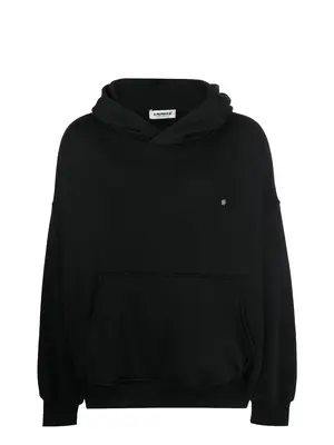A PAPER KID Logo-embroidered Cotton Hoodie - Black