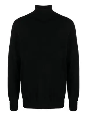 BALLANTYNE Logo-embroidered Roll-neck Cashmere Jumper - Black
