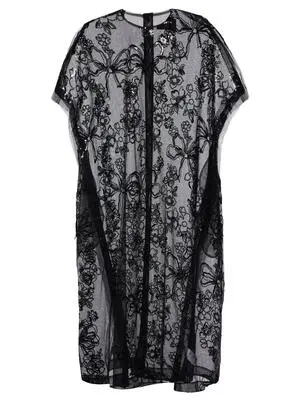 Simone Rocha Embellished Overlay-tulle Midi Dress - Black