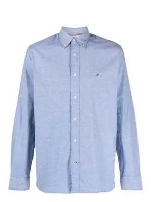 Tommy Hilfiger Logo-embroidered Oxford Shirt - Blue