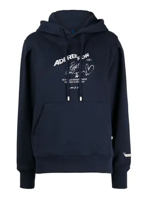 ADER ERROR Logo-embroidered Cotton Hoodie - Blue
