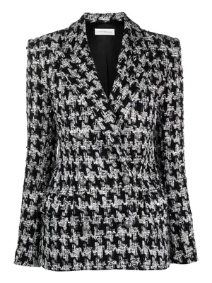 FAITH CONNEXION Faith Connexion Bouclé Houndstooth-Pattern Blazer