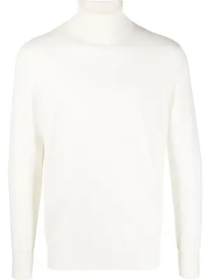 BALLANTYNE Logo-embroidered Roll-neck Jumper - White