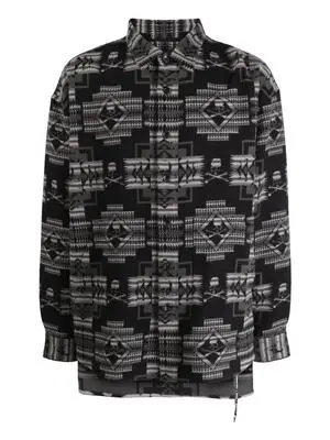 MASTERMIND WORLD Chimayo Jacquard Cotton Shirt - Black