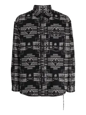 MASTERMIND WORLD Chimayo Jacquard Cotton Shirt - Black