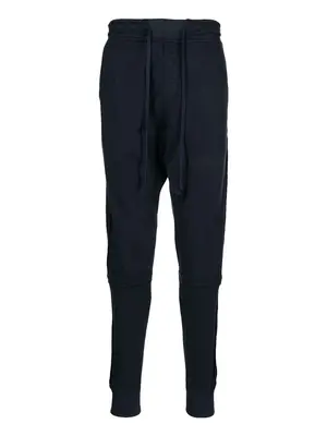 GREG LAUREN Stretch-cotton Drawstring-waistband Track Pants - Blue