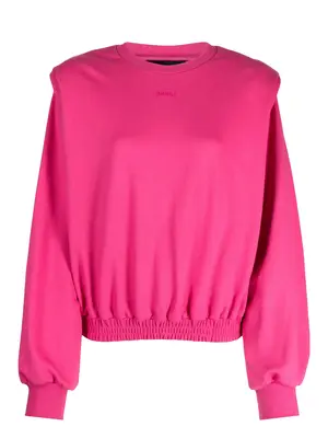 JUUN.J Logo-embroidered Cotton Jumper - Pink
