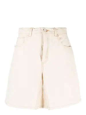 Casablanca Monogram-jacquard Denim Skirt - Neutrals