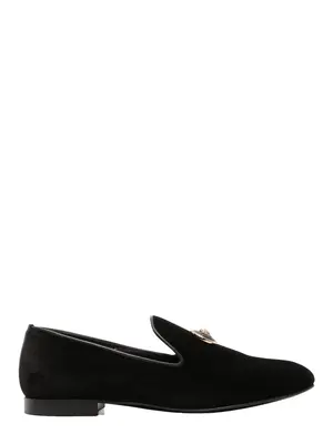 Versace Medusa Velvet Loafers - Black