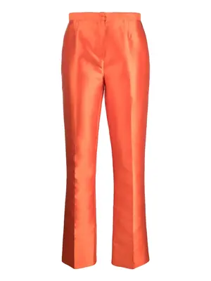 GEMY MAALOUF Satin Straight-leg Trousers - Orange