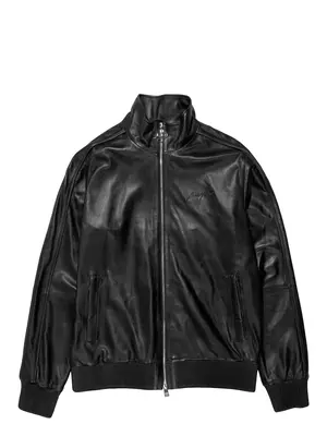 PURPLE BRAND Zipped Leather Jacket - Black