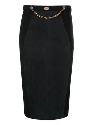 Elisabetta Franchi Logo-plaque High-waisted Skirt - Black