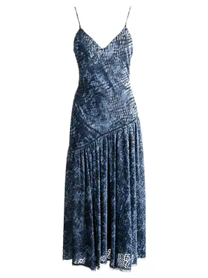 Ulla Johnson Elodie Devoré-effect Dress - Blue