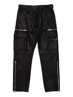 PURPLE BRAND Zipped Cargo Trousers - Black
