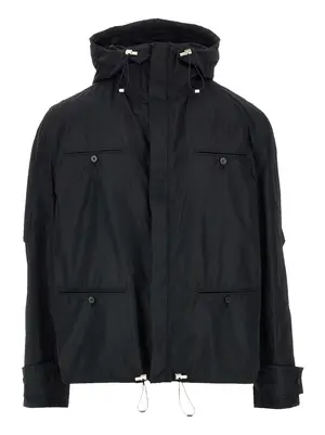 FERRAGAMO Drawstring-hem Hooded Jacket - Black