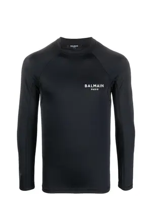Balmain Logo-print Long-sleeve T-shirt - Black