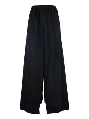 Balenciaga Drawstring-waist Wide-leg Trousers - Black