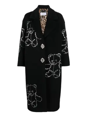 Philipp Plein Castoni Teddy Bear Overcoat - Black