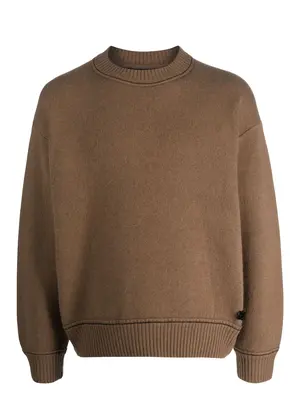 Sacai Crew-neck Pullover Jumper - Brown