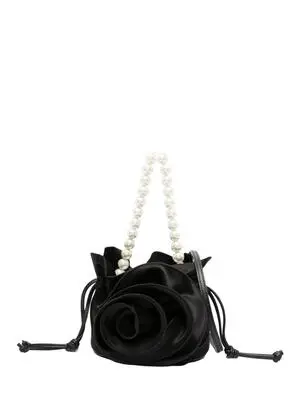 Magda Butrym Flower Bag With Pearl Handle - Black