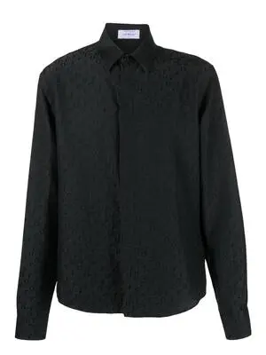 Off-White Logo-print Silk-cotton Shirt - Black