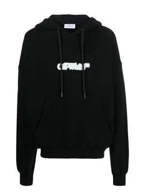 Off-White Logo-print Cotton Hoodie - Black