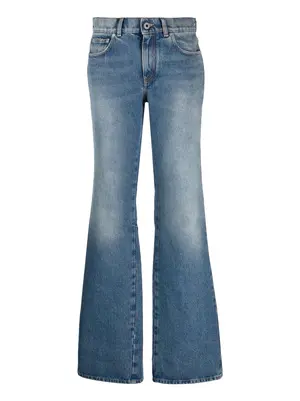 Off-White Low-rise Flared Jeans - Blue