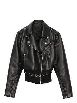 3.1 Phillip Lim Belted Leather Biker Jacket - Black
