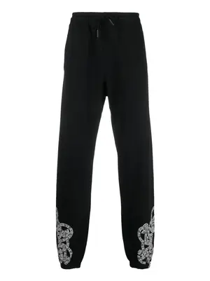 COUNTY OF MILAN Logo-print Organic-cotton Track Pants - Black