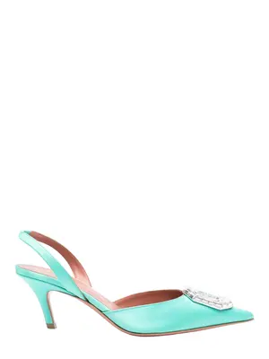 Amina Muaddi Camelia 60mm Slingback Pumps - Green