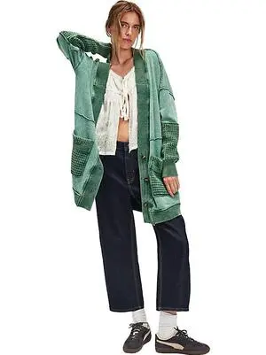 Free People We The Free Brooklyn Cardigan Bottle Green