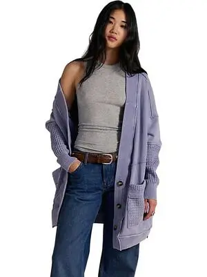 Free People We The Free Brooklyn Cardigan Frosted Violet