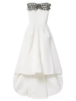 Maticevski Rekindle Embellished Pleated Gown - White