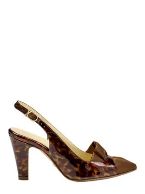 Sarah Flint Perfect Sabina Sling 85 - Tortoise Patent & Espresso Satin