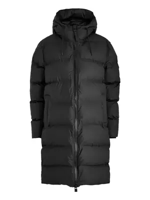 Rains Alta Quilted Rubberised Coat - Black