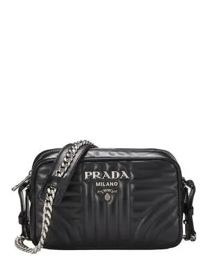 Prada Calfskin Diagramme Camera Bag - Black