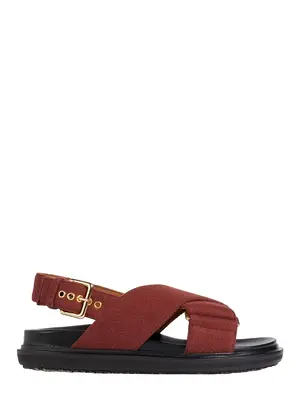 Marni Marni Fussbett Felt Slingback Sandals Brick