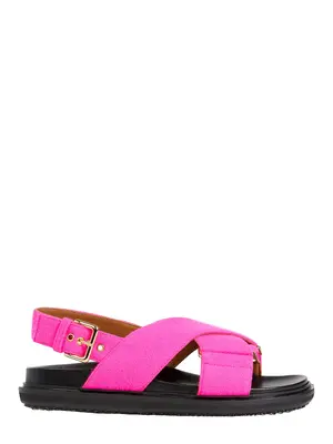 Marni Marni Fussbett Felt Slingback Sandals Fuchsia