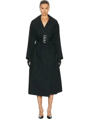 Alaïa Belted Trench Coat - Noir